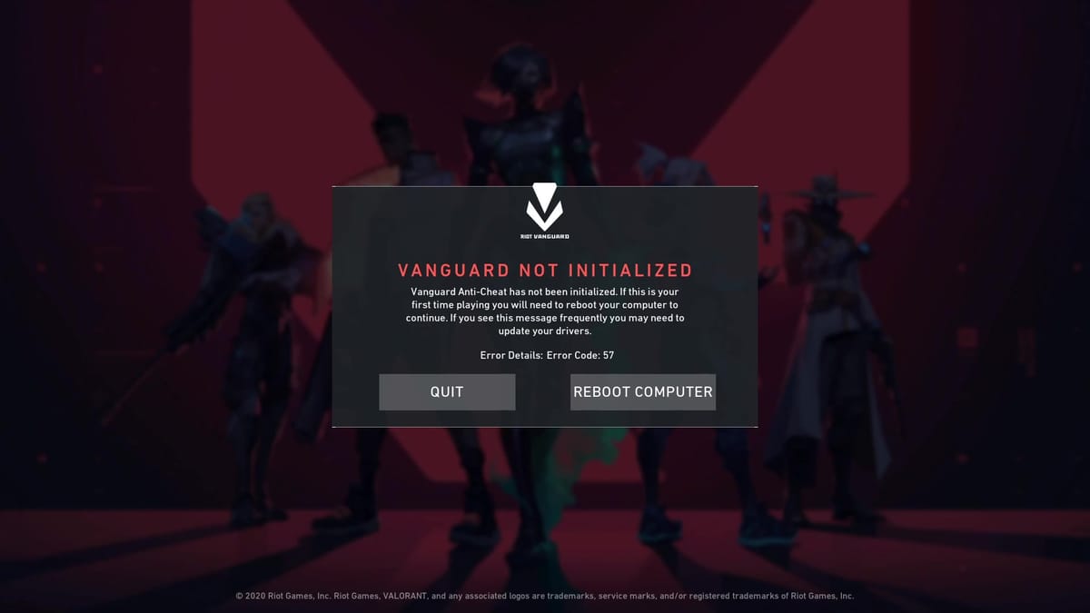 Valorant Error Code 57 Here s How You Can Fix It Valorant Error Code 57 Here s How You Can Fix It