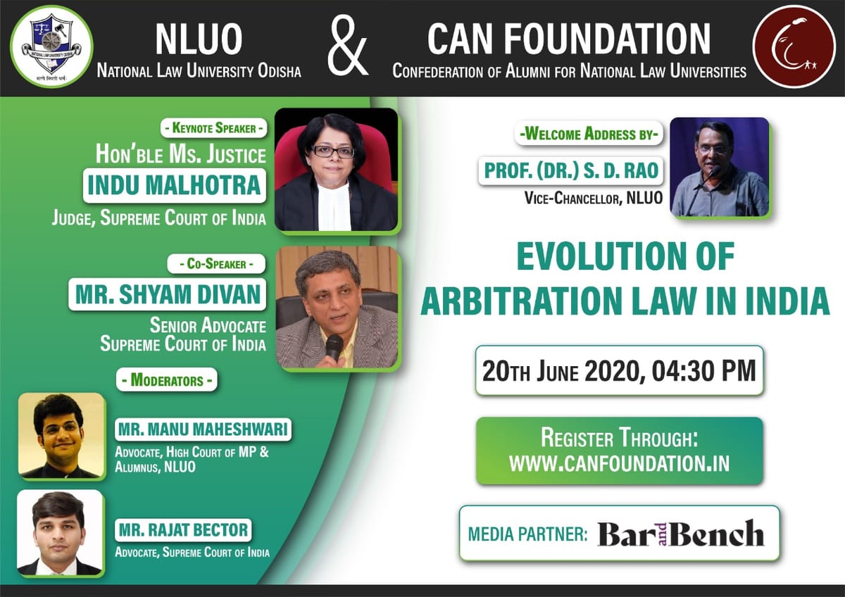 Webinar: Justice Indu Malhotra, Shyam Divan to speak on Evolution of ...