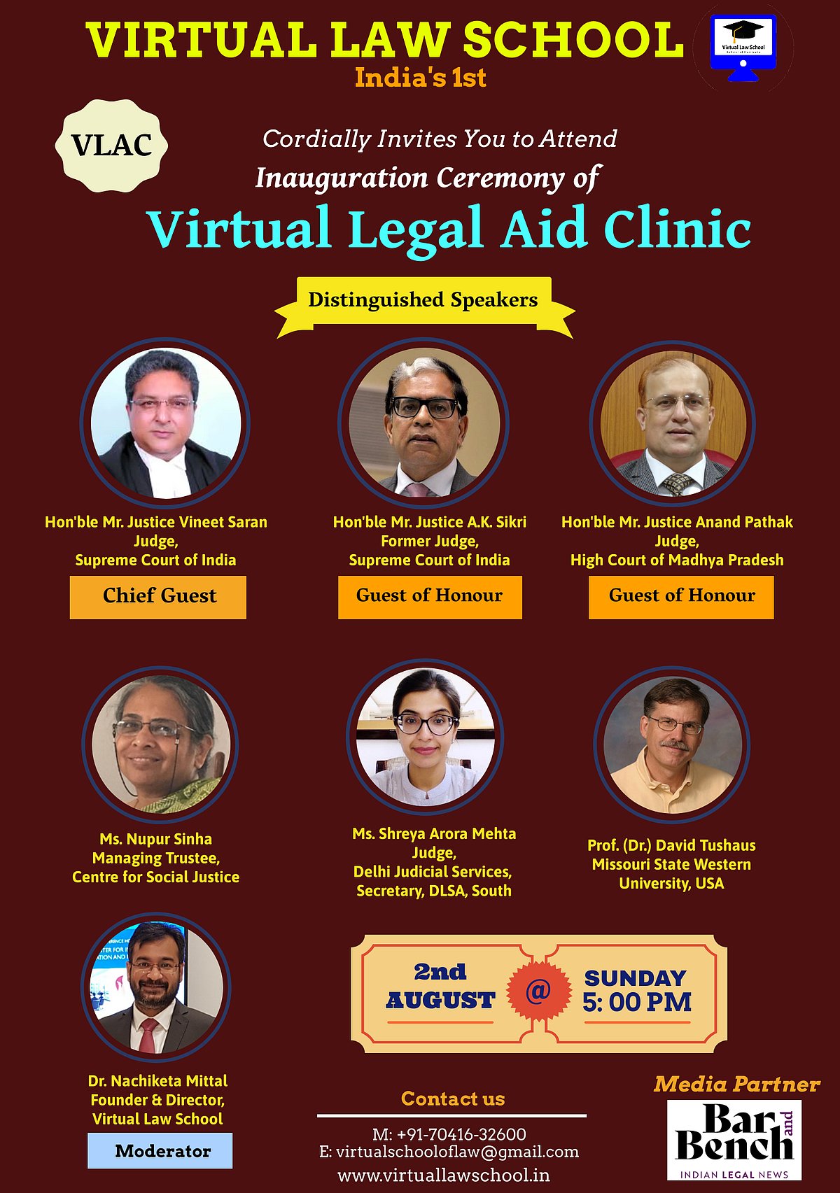 India's first Virtual Legal Aid Clinic to be inaugurated on August 2