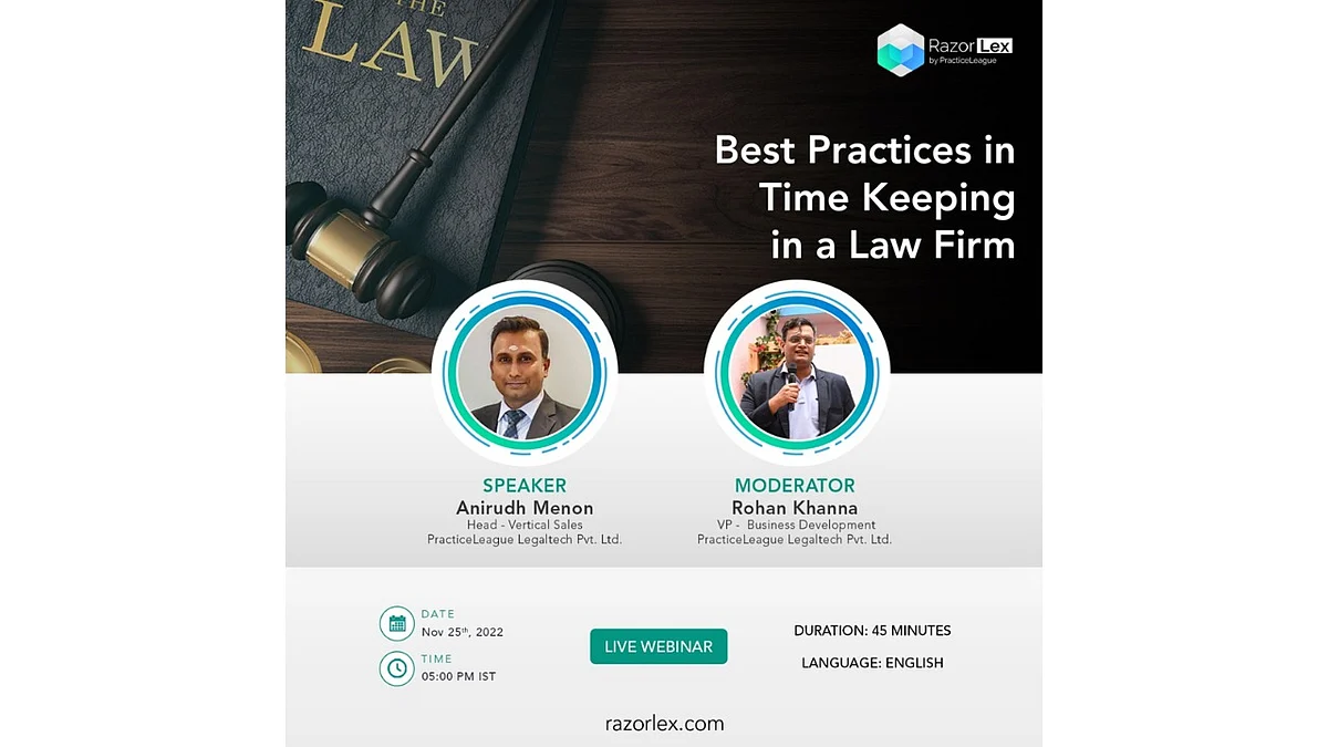 Webinar: Best Practices in Time Keeping in a Law Firm Webinar: Best Practices in Time Keeping in a Law Firm