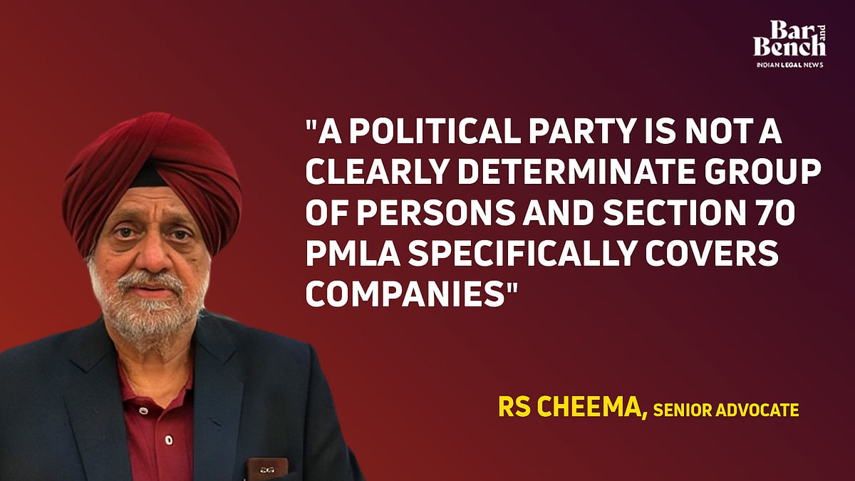 Debriefed: Can a political party be made accused in a money laundering ...