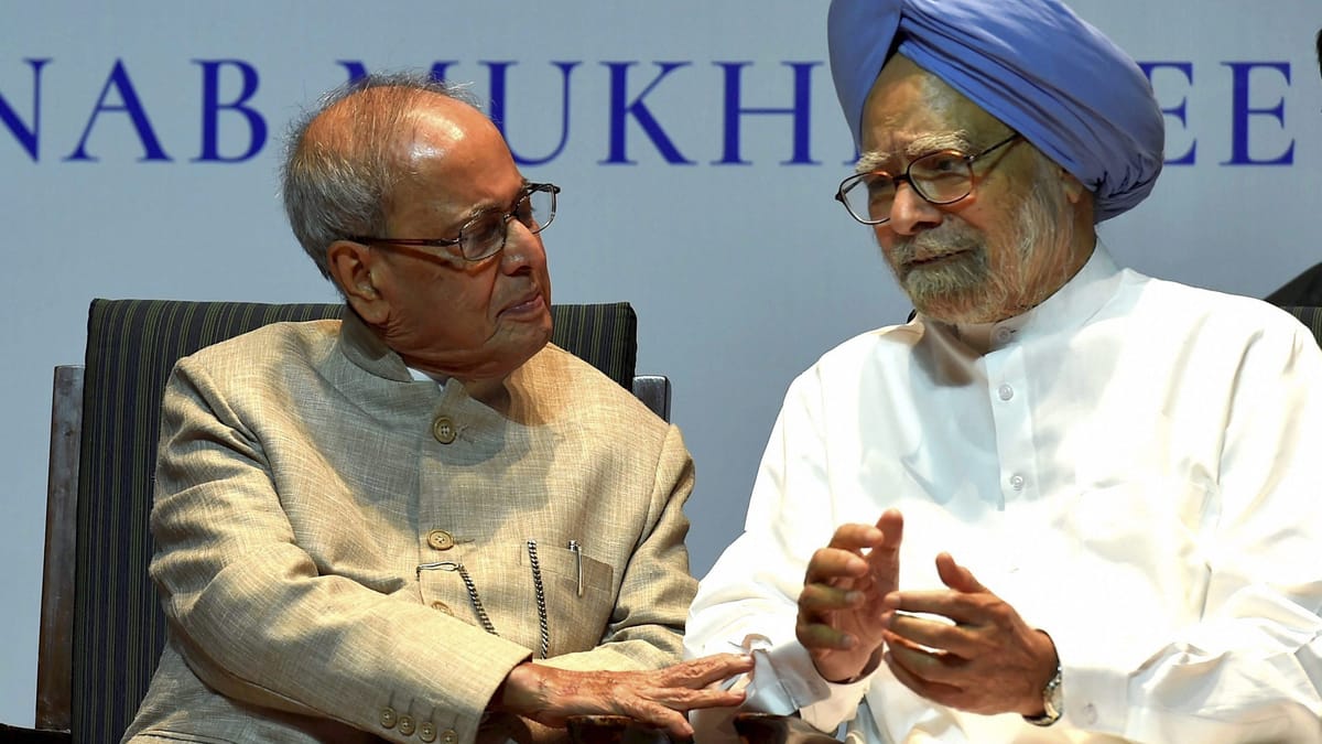 Pranab Mukherjee And Manmohan Singh