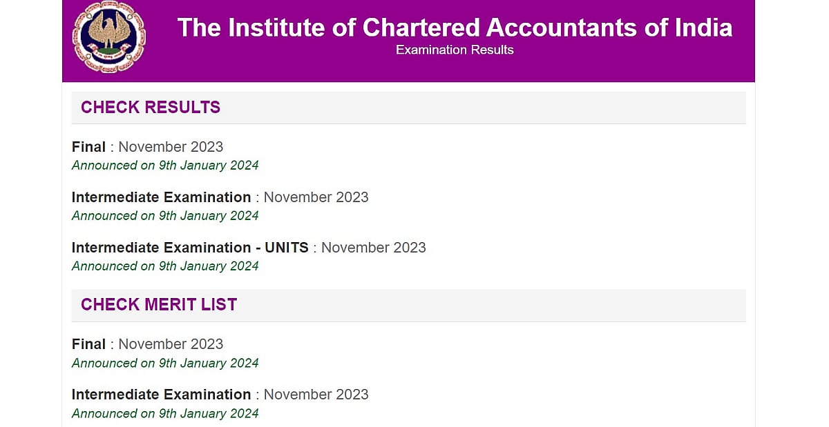 ICAI Result November 2023: CA Final, Inter Result Announced; Heres How ...