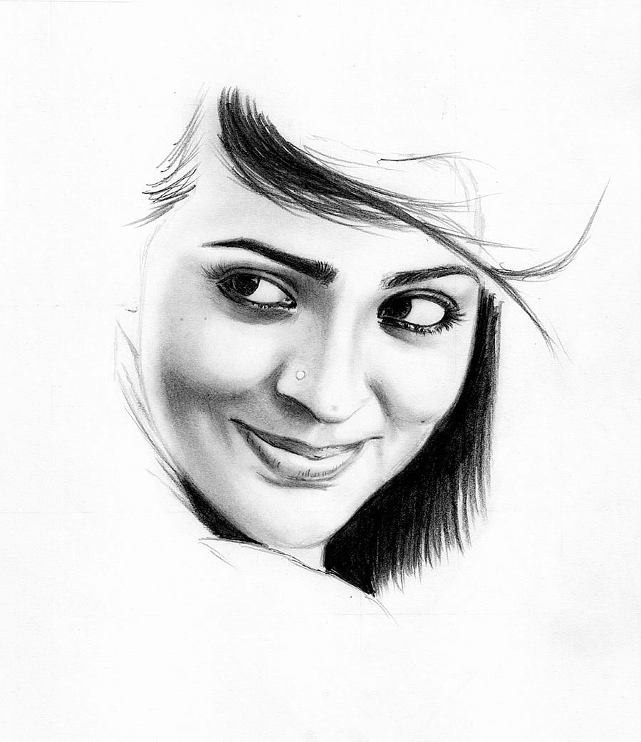Simple Pencil Portrait Drawing