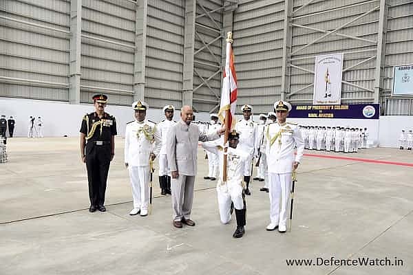 President’s Color presented to Naval Aviation at INS Hansa in Goa