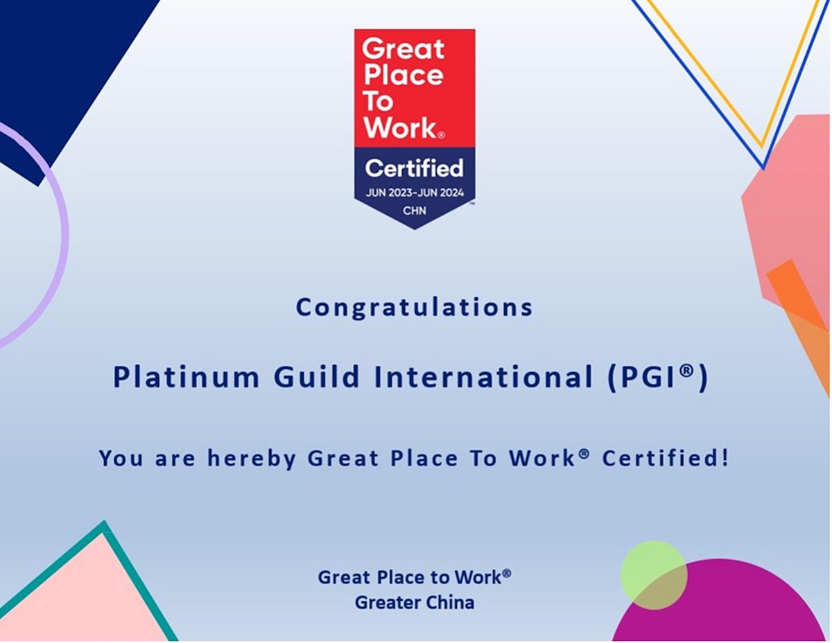 Platinum Guild International (PGI®) China is certified as “Great Place ...