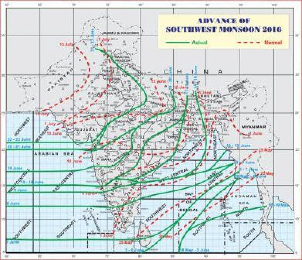 An unjustified progress of the monsoon