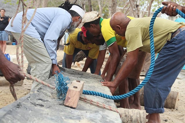Onboard the FlipFlopi: A boat made of used plastic
