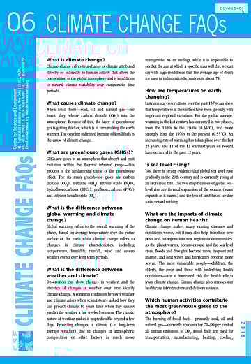 Factsheet: Climate change FAQs