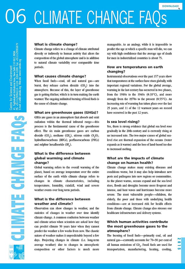 Factsheet: Climate change FAQs