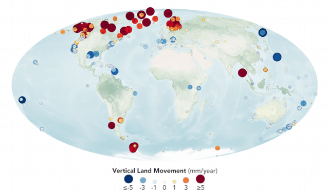 How does land motion, ice height impact sea-level rise? NASA shows in maps
