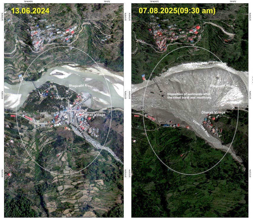ISRO Satellite Insights: Dharali's Devastation Unveiled in Striking Images