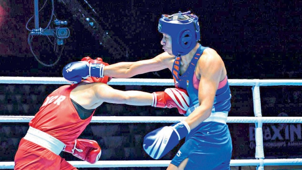 Asian Boxing Championship : लवलिना, अल्फियाचा दमदार ठोसा! | Sakal