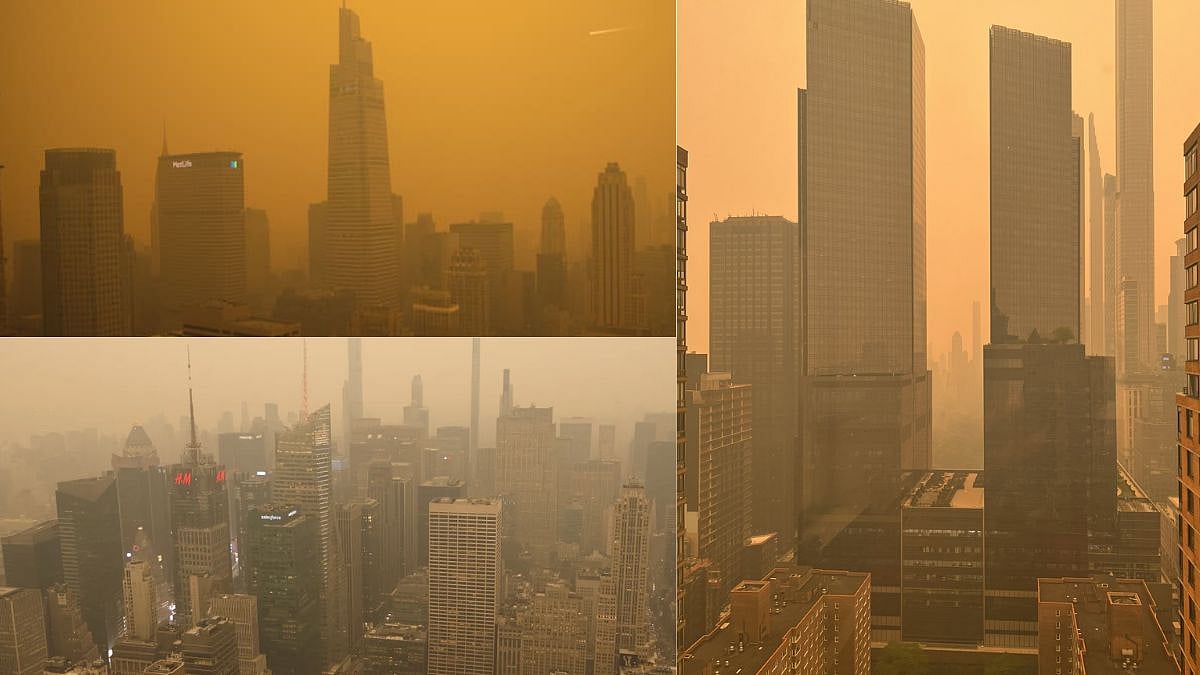 Air Pollution : न्यूयॉर्कमध्ये हवा प्रदूषणाचा उच्चांक, आभाळाचा रंगही ...