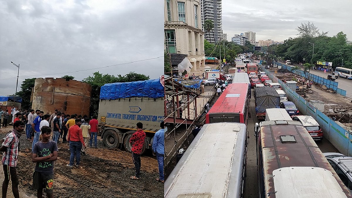 JVLR च्या अपघातामुळे 'मुंबई मेरी जाम' | Sakal
