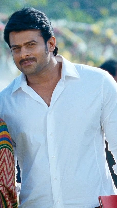 Prabhas In Mirchi Blue Shirt