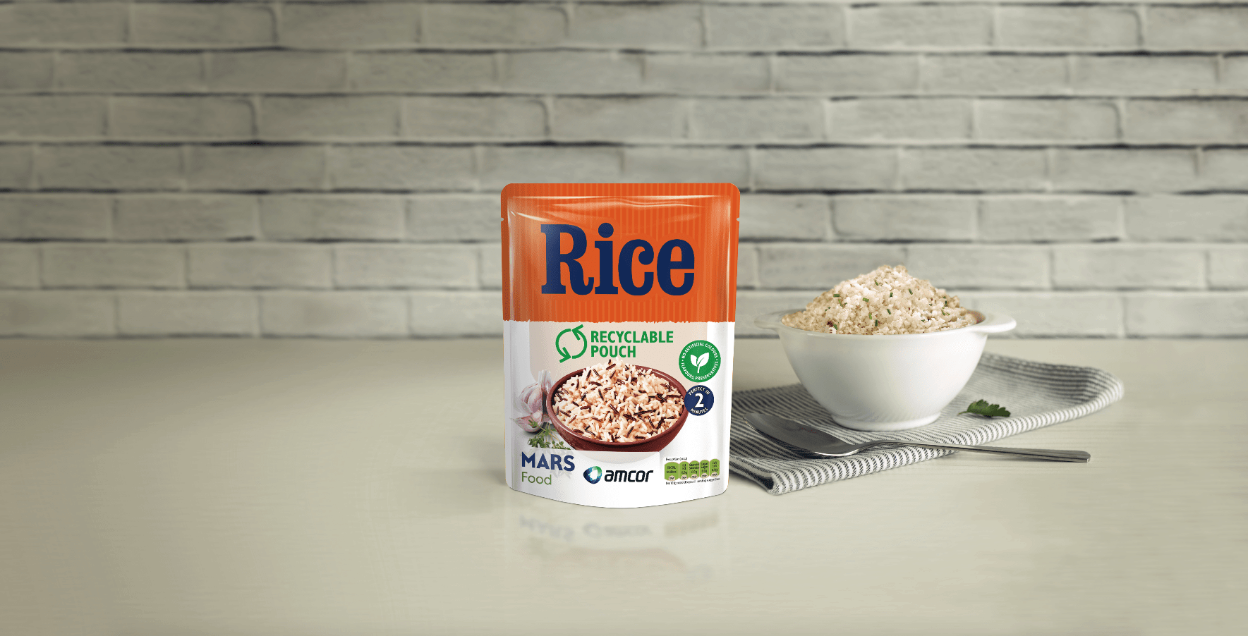 Mars Food's microwave rice pouch designed for recyclability