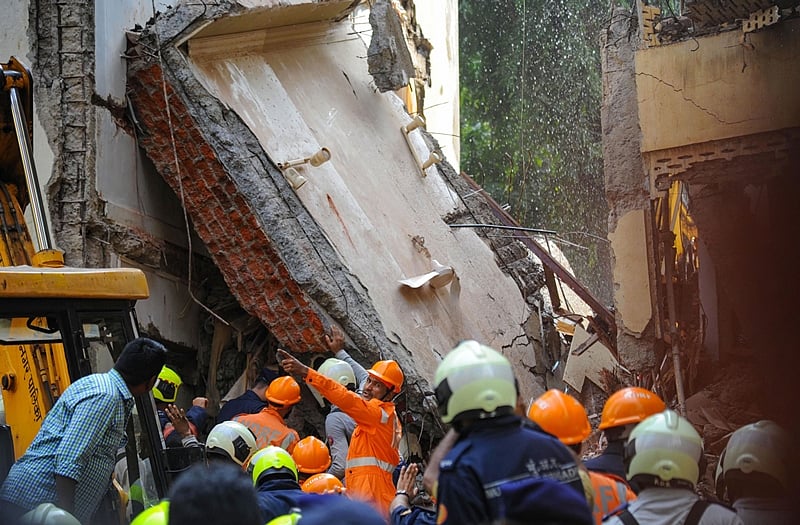 Thane: Portion of ground plus four storey building collapses in Rabodi