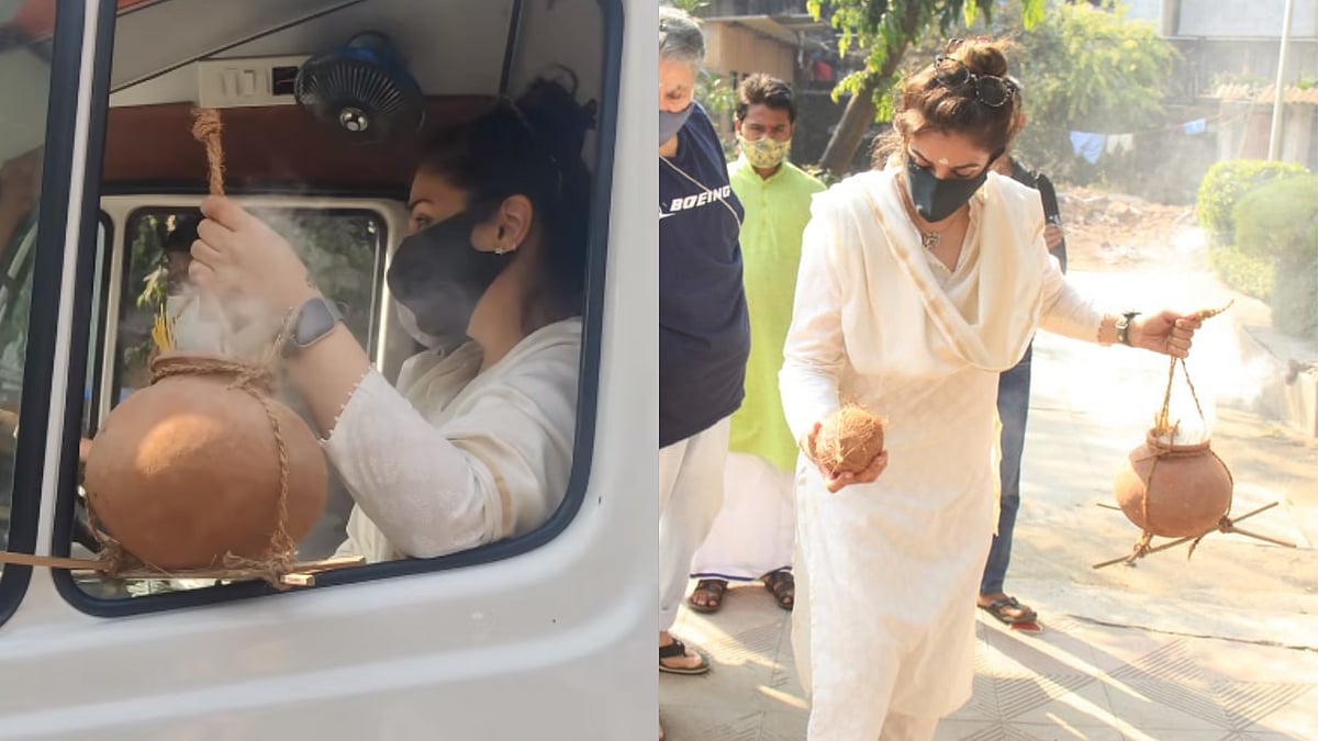 Video: Raveena Tandon performs last rites of father Ravi Tandon, says ...