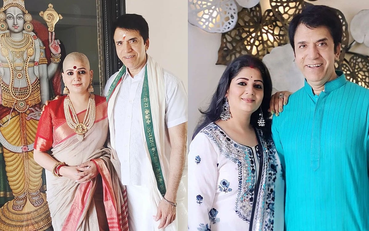 Veteran TV actor Sooraj Thapar's wife shaves her head at Tirupati ...