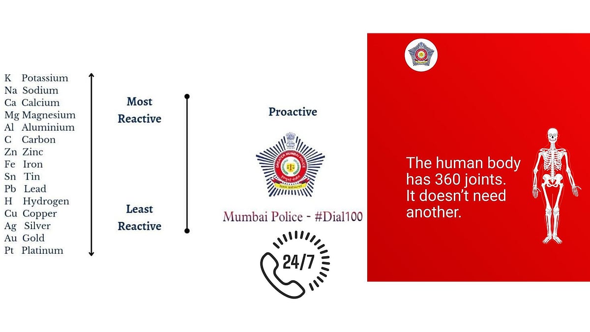 Mumbai Police's Science punch in its latest awareness posts