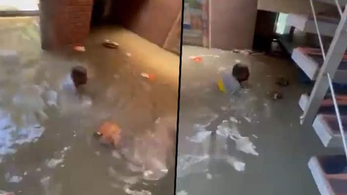 Watch: Man swims in living room of Bengaluru's luxurious villa as ...