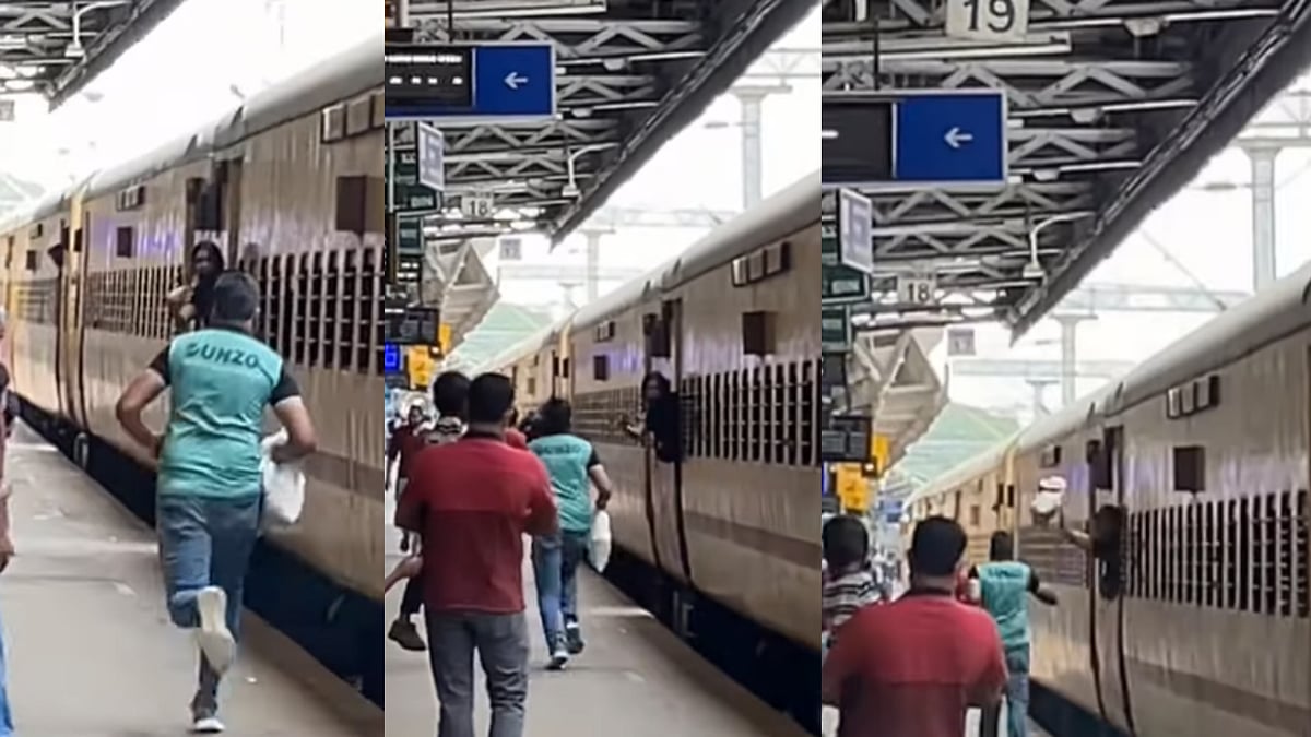 Watch Video: Dunzo delivery guy sprints on the platform to deliver ...