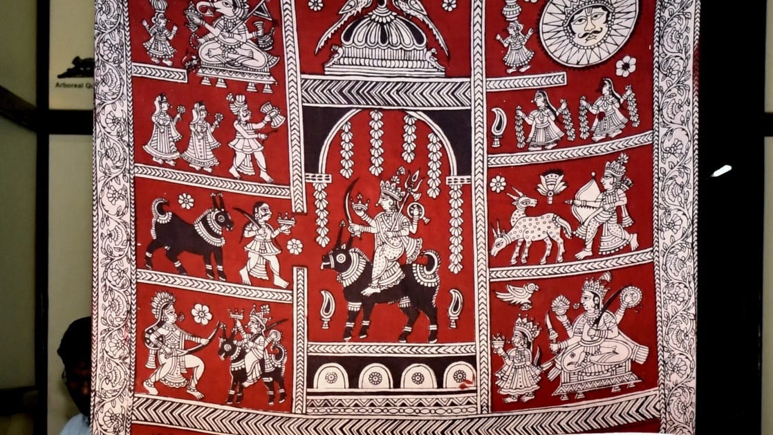 MP: Sacred Kalamkari cloth of Gujarat’s goddess Meladi Mata on display ...