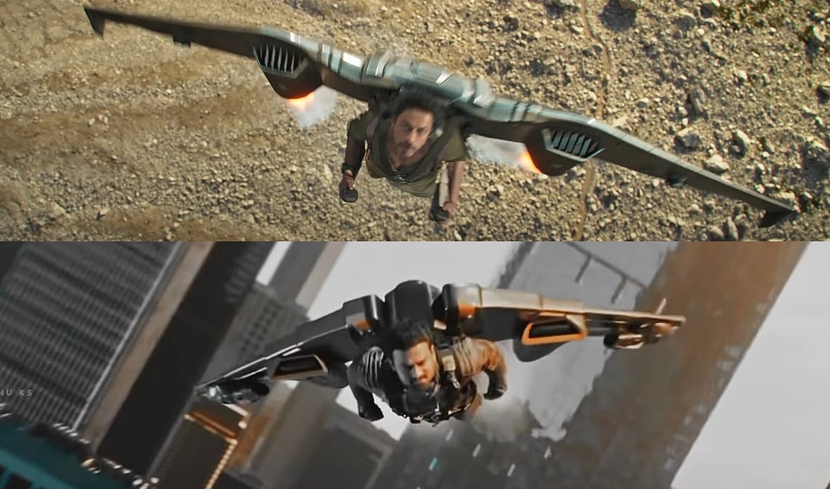 Pathaan Teaser: Shah Rukh Khan trolled for copying Prabhas’ jetpack ...