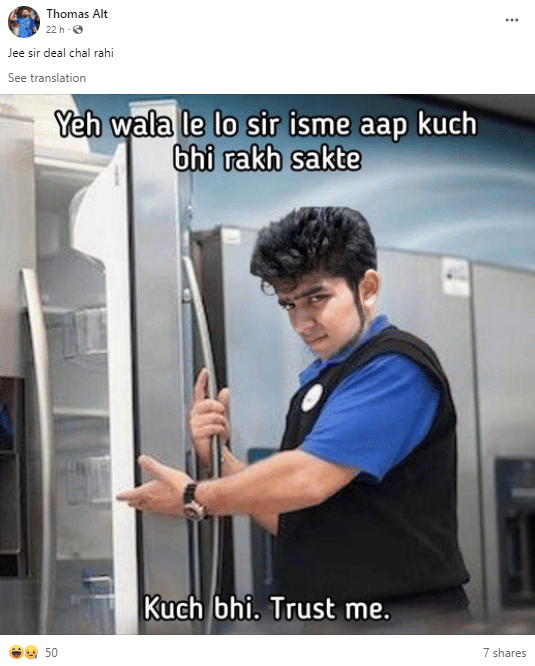 Aftab Poonawalla Fridge Posting: Hundreds on this Facebook page mock ...
