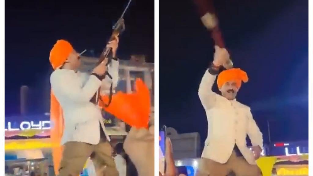 Gujarat: Newly elected BJP MLA Chaitanya Zala waves sword, fires in the ...