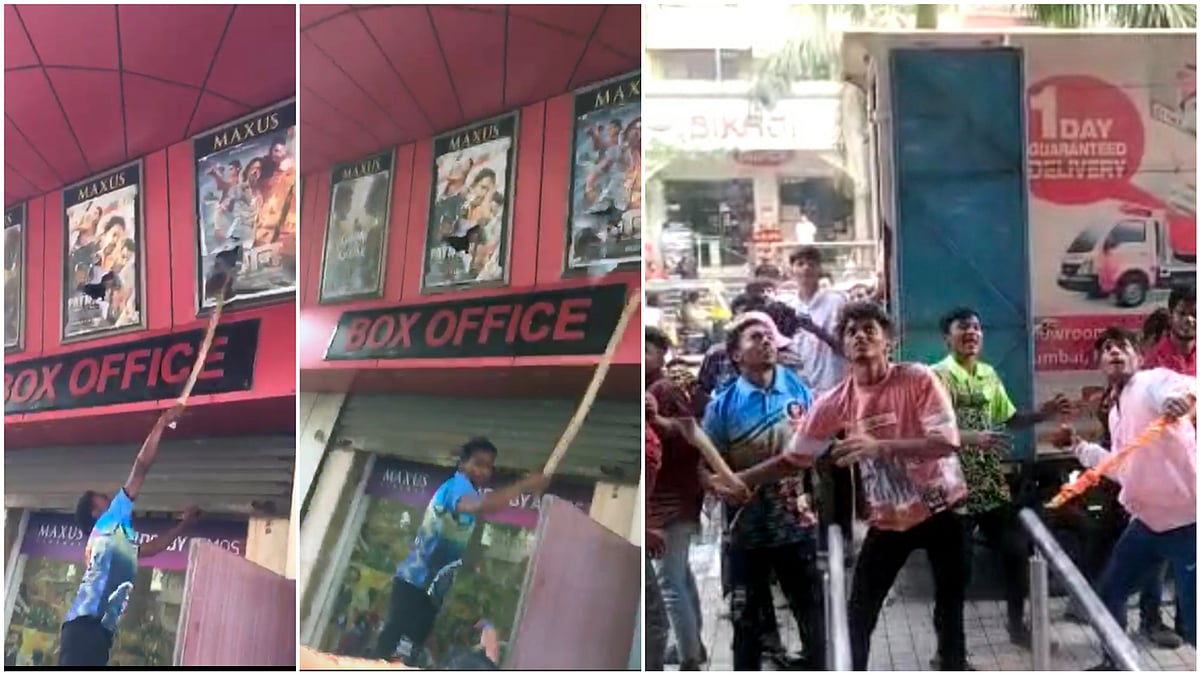 Bhayandar: Bajrang Dal members ransack Maxus Cinemas screening 'Pathaan ...