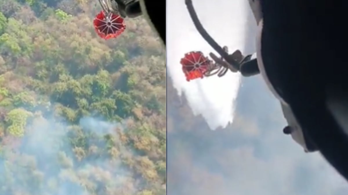 WATCH VIDEO: IAF Mi-17 helicopter dispenses over 25,000 litres of water ...
