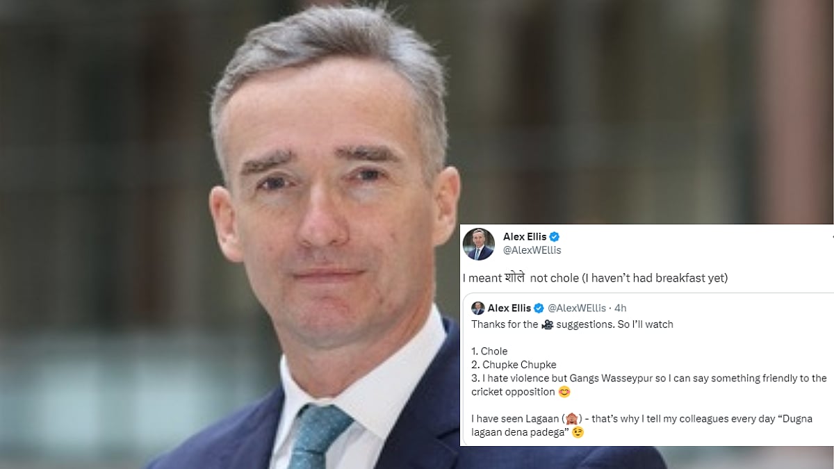 British High Commissioner Alex Ellis misspells 'Sholay' as 'Chole ...