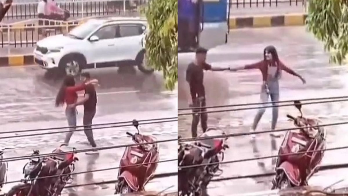 Indore: Young Couple Dances In Rain Unbothered By Traffic, Leaves ...