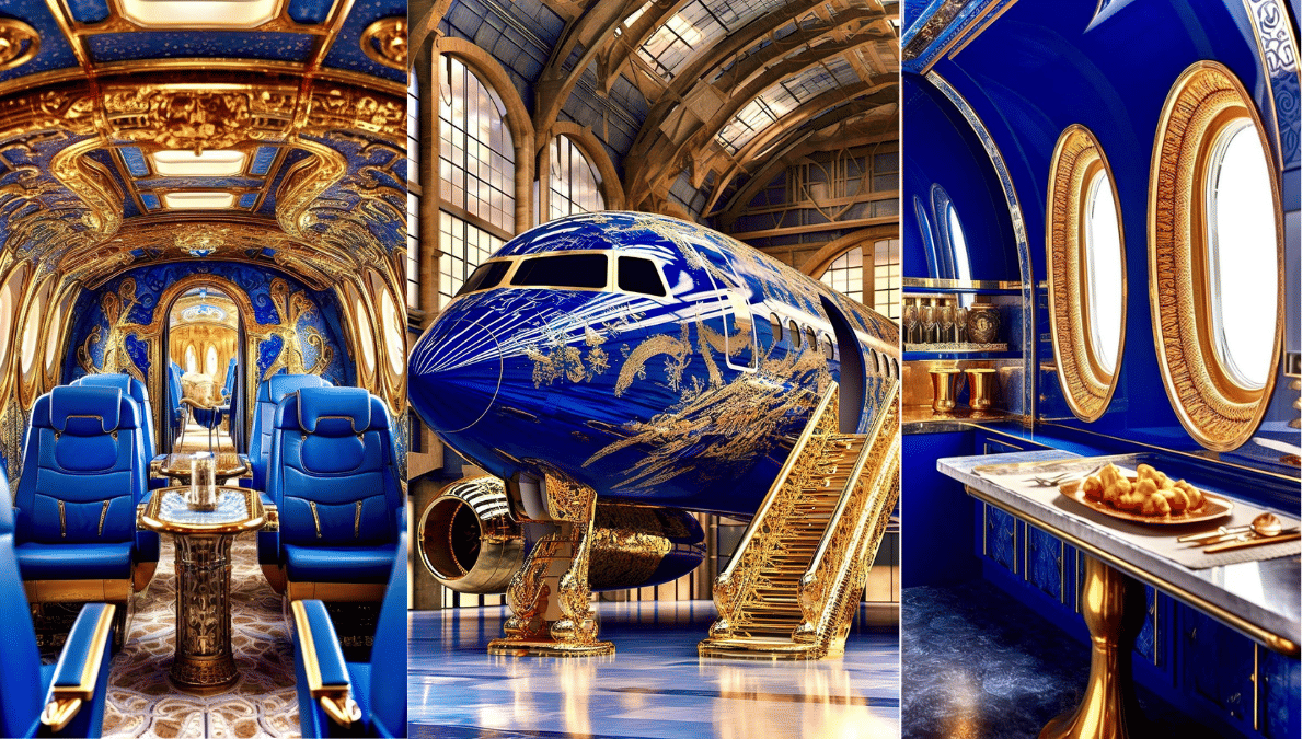 The Blue Empress; Artist generates AI image of luxury plane ready to ...