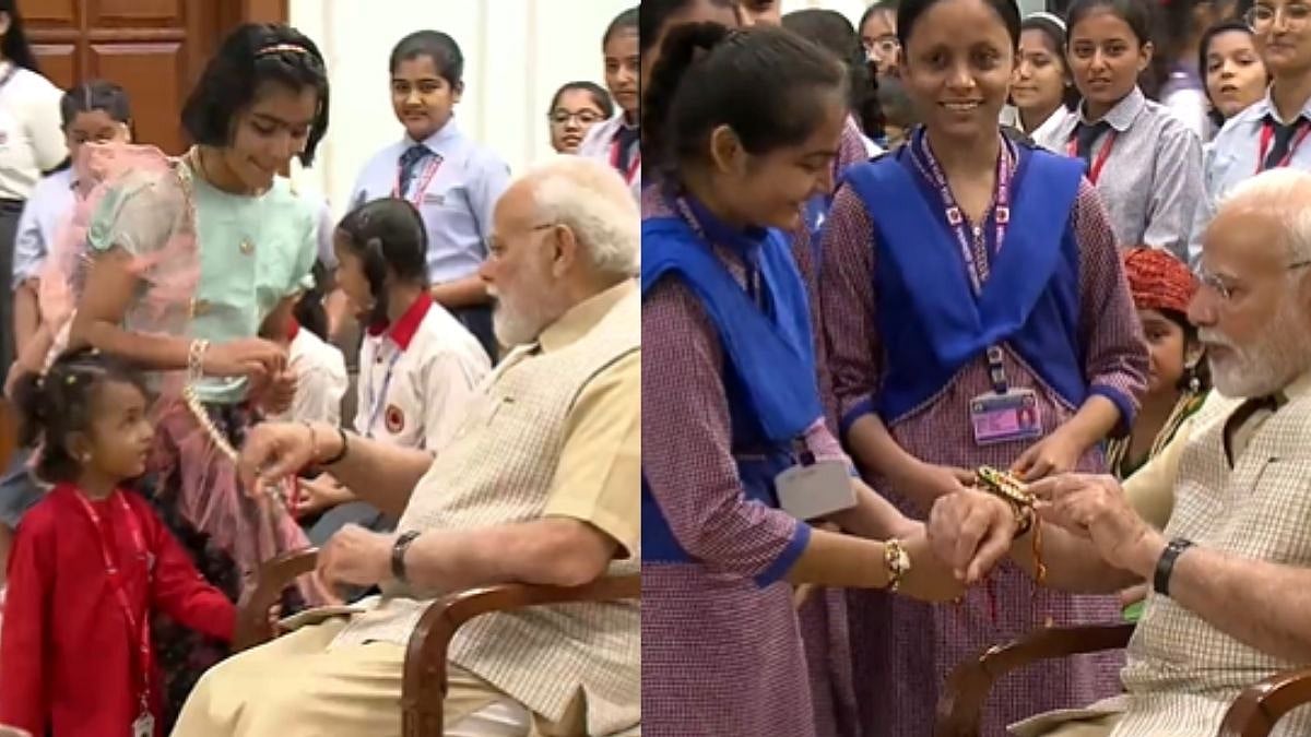 Raksha Bandhan 2023 Delhi Schoolgirls Tie Rakhi To Pm Modi