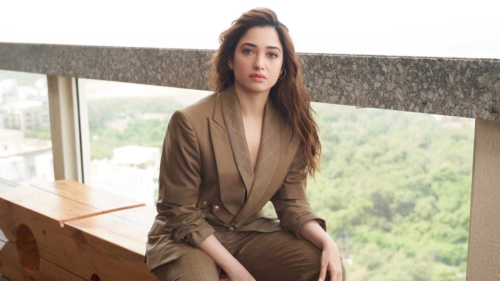 Tamannaah Bhatia Nails Monochromatic Power Dressing In Bold Pantsuit ...