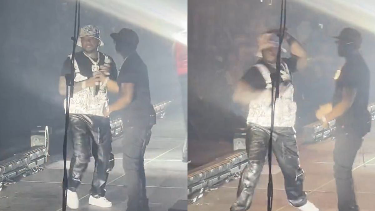 Watch Rapper 50 Cent Throws Mic Into Crowd During La Concert