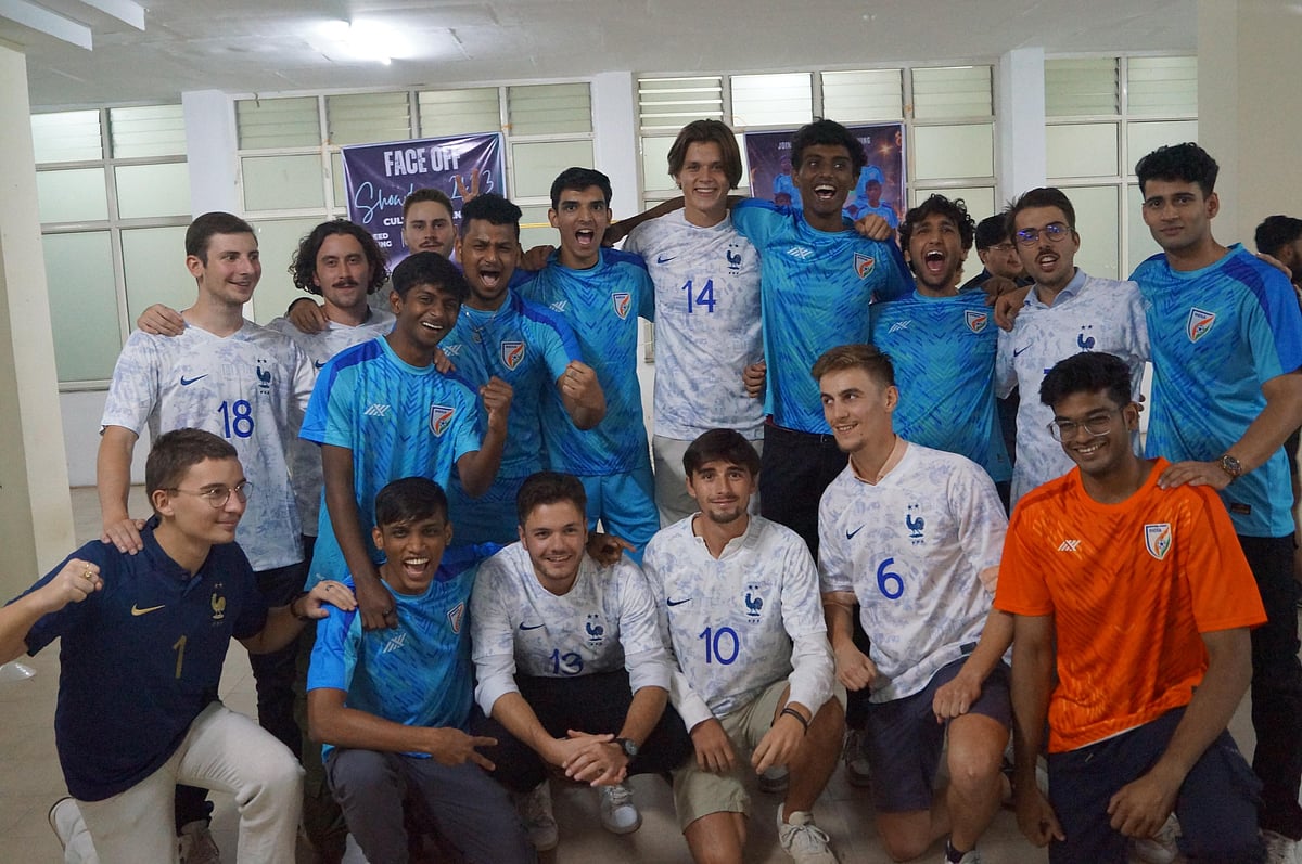 India VS France Students Football Match Against Drugs On IIM Indore Campus