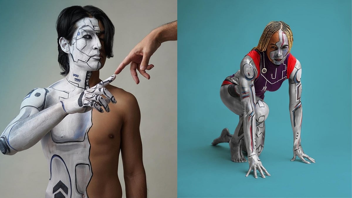 Human Body Painting Before And After