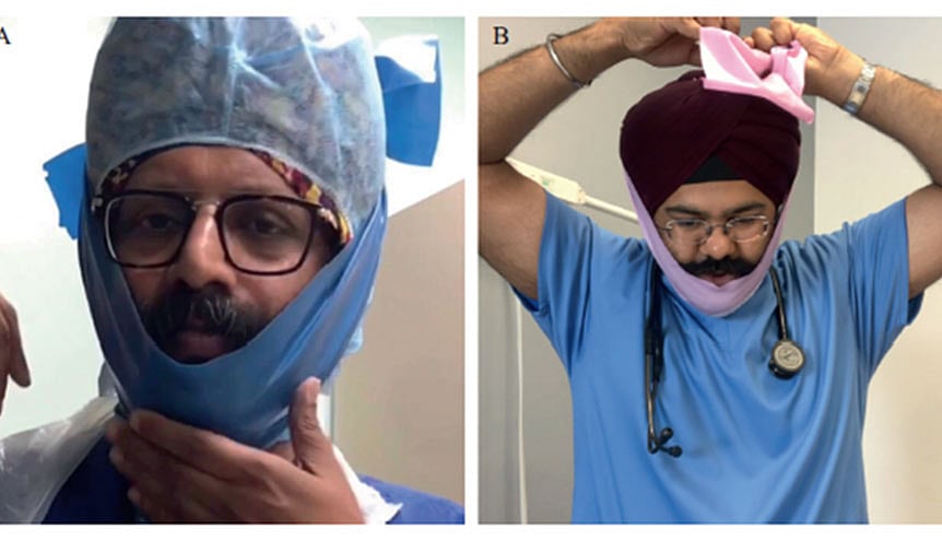 British Sikh surgeon’s beard band meets the NHS Covid safety test
