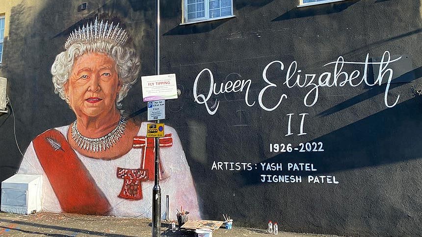 British Indian artists pay mural tribute to the Queen