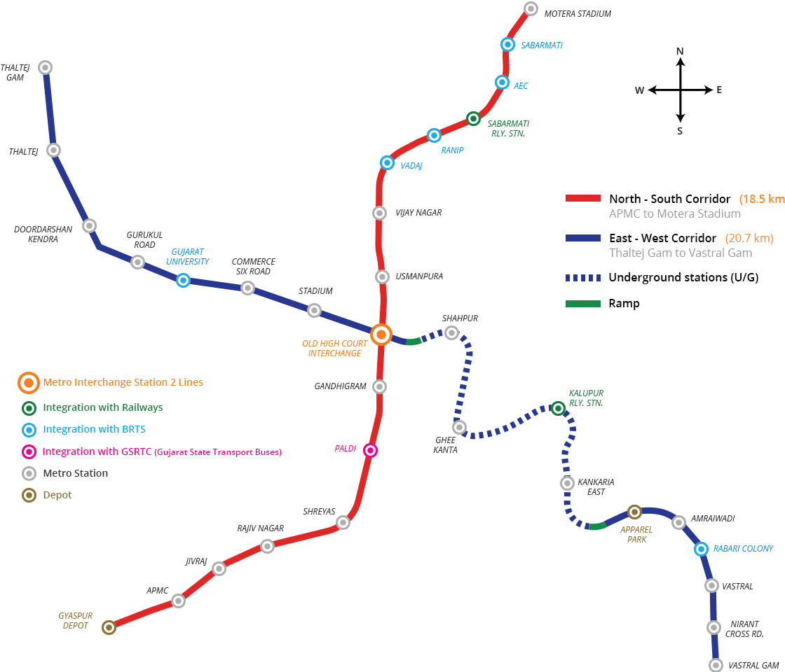 A guide to Ahmedabad Metro: Routes, fares, stations, and future ...