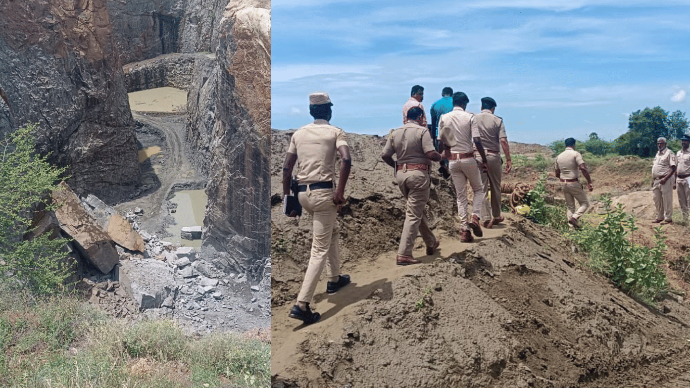 sivaganai rock slige due to blast in quarry 5 people died others injuired