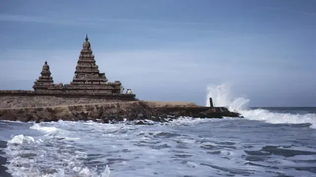 Six temples submerged under the sea due to ocean currents. The ...