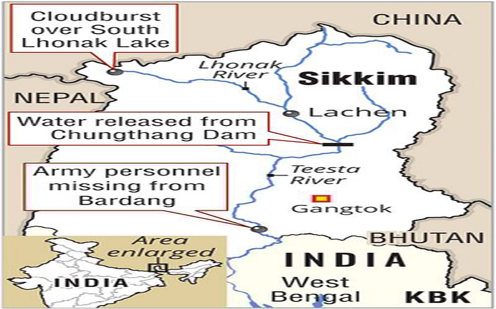 Sikkim flash flood: 2021 study warned about threat of South Lhonak lake ...