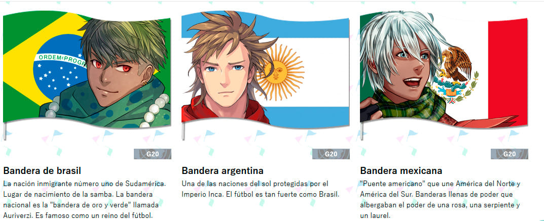 Así se verían las banderas del mundo si fueran un personaje de anime