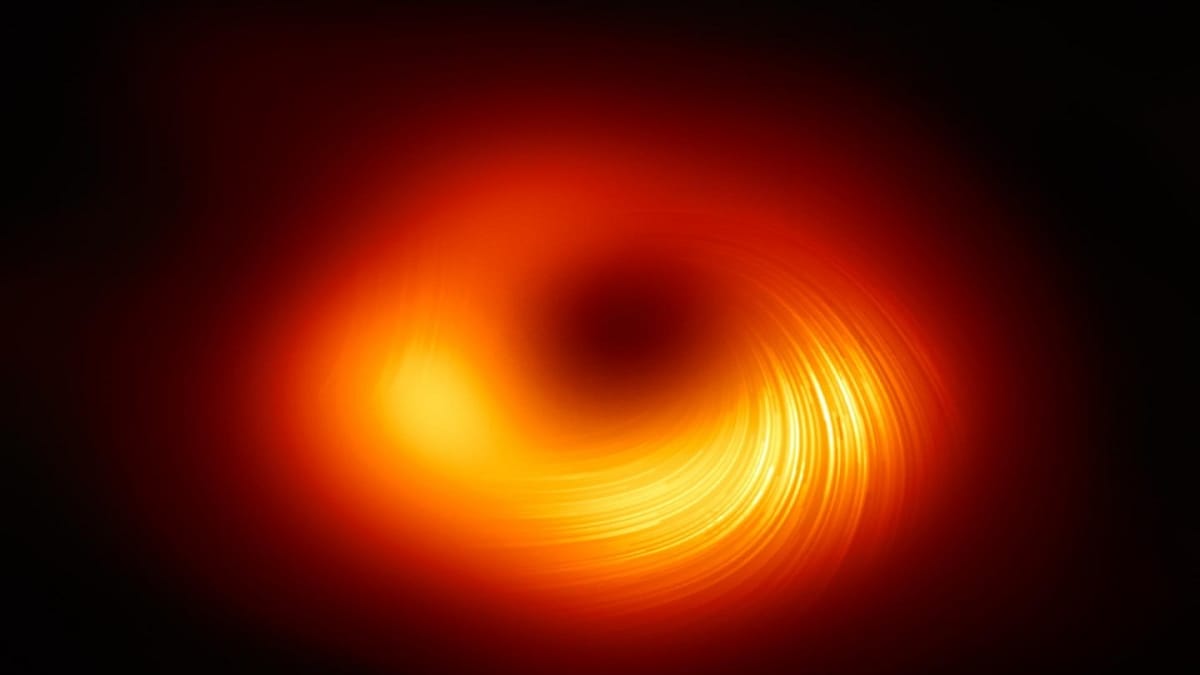 Astronomers obtain 1st image of black hole’s magnetic fields