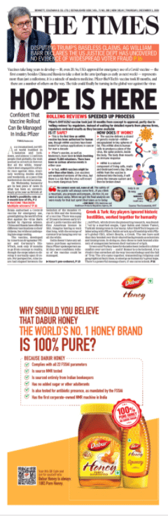 Honey purity test: How some newspapers reported the issue alongside ads ...